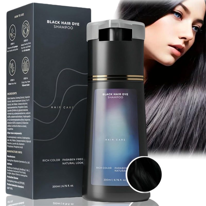 Polar Hair Dye Shampoo,Hair Care Instant Dye Shampoo,Black Shampoo for ...