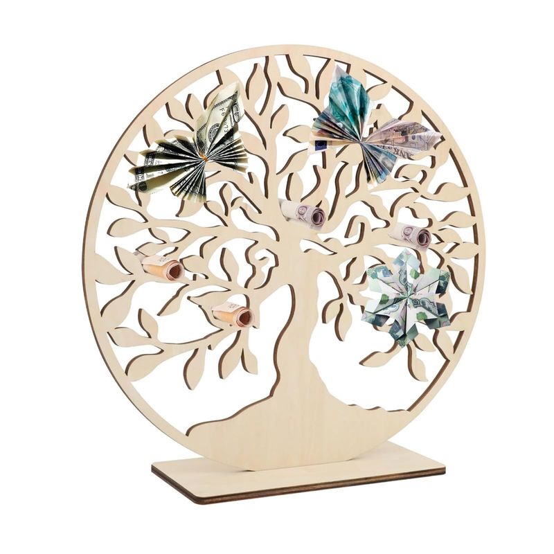 MisFun Money Tree Gift Made of Wood, Tree of Life Decoration, Money ...