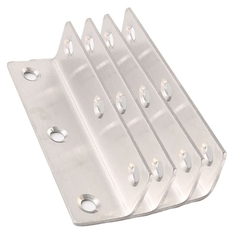 sourcing map 4pcs Angle Bracket Metal 100x25mm Corner Fastener L Shaped ...