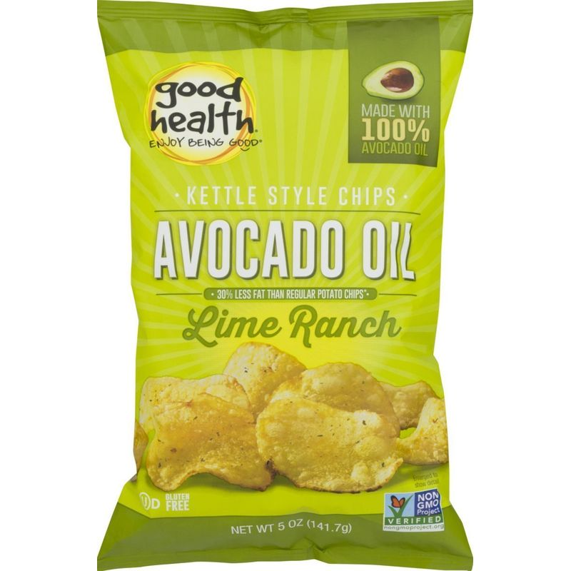 Good Health Avocado Oil Kettle Style Lime Ranch Chips 5 oz. Bag (4 Bags ...