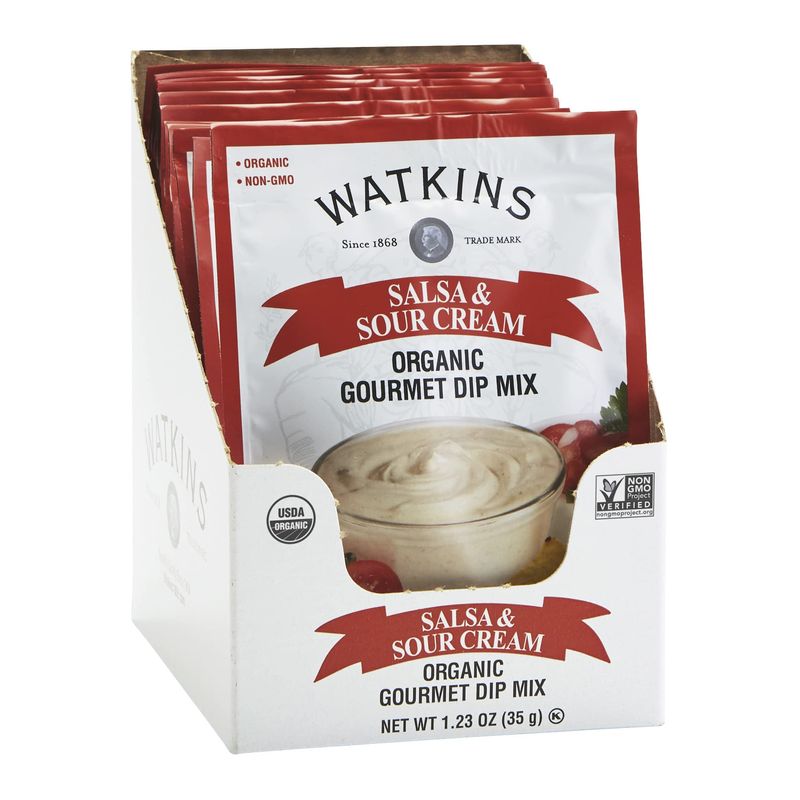 Watkins Organic Gourmet Dip Mix, Salsa & Sour Cream, 1.23 oz. Packets ...