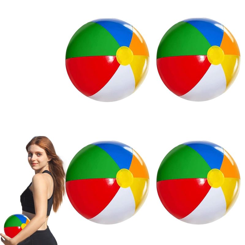 Babbblisio 4 PCS Beach Balls, Beach Balls Inflatable, Inflatable Pool ...