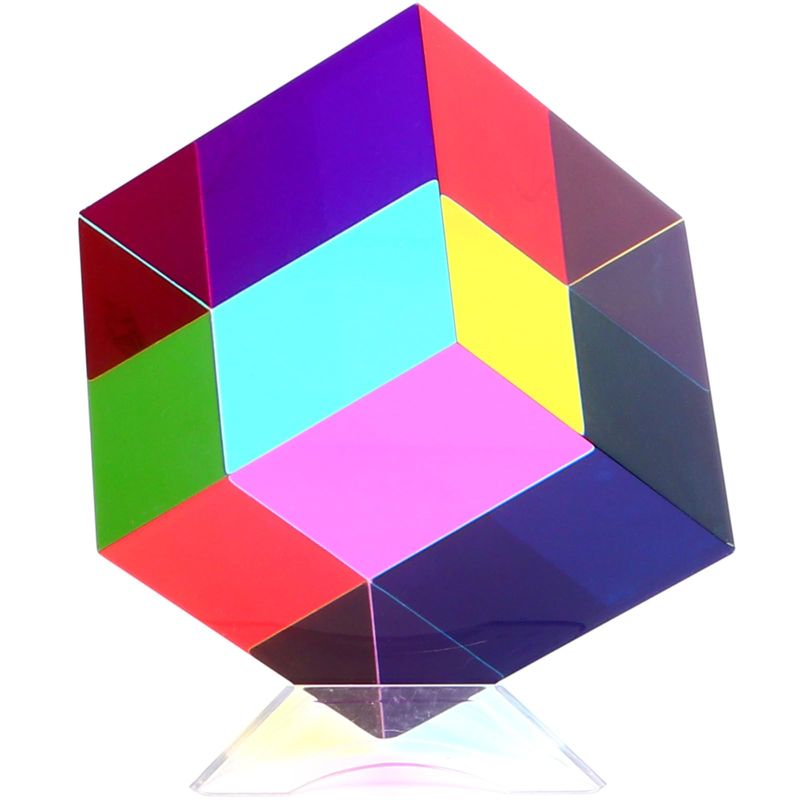 iKeelo Colour Cube (50mm) with Stand -Cyan, Magenta & Yellow Cube ...