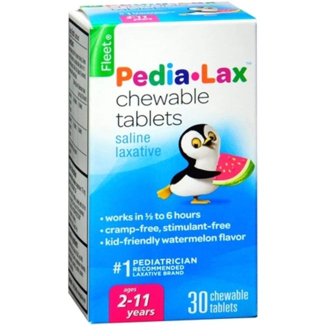 Fleet Pedia-Lax Saline Laxative Chewable Tablets, Watermelon - 30 Count ...