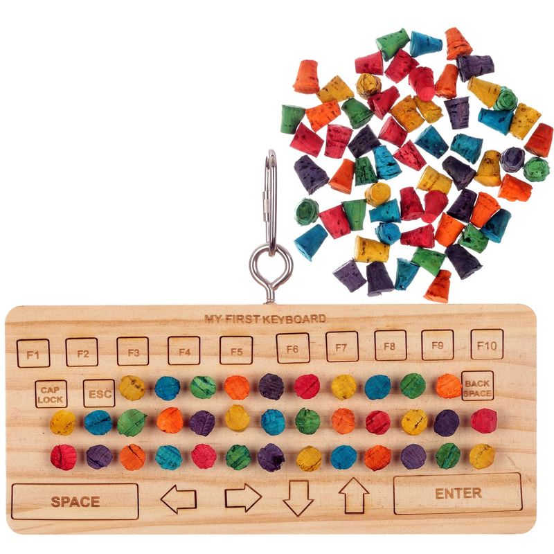 Super Bird Creations SB1225 Birdie Keyboard Bird Toy - Hardwood ...