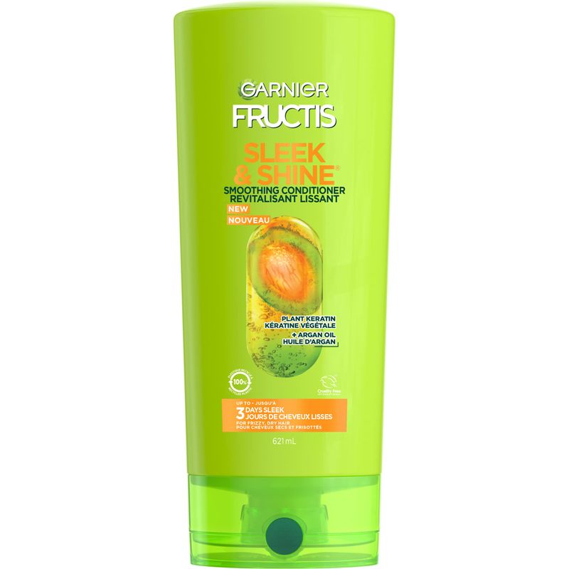 Garnier Fructis Sleek and Shine Conditioner, Frizzy, Dry, Unmanageable ...