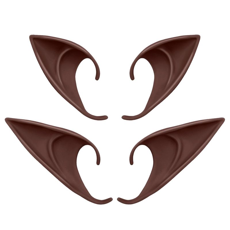 Cosplay Brown Elf Ears - 2 Pairs Fairy Pixie Ears Soft Pointed Ears ...
