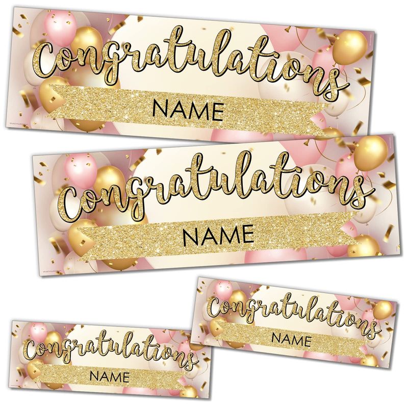 2 Large & 2 Small | Personalised Congratulations Banners ...