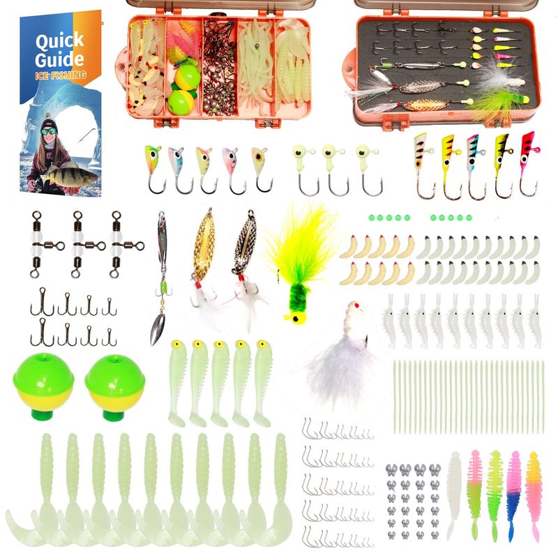 220-Piece Ice Fishing jig kit Ice Fishing Lures Starter Kit and How to ...