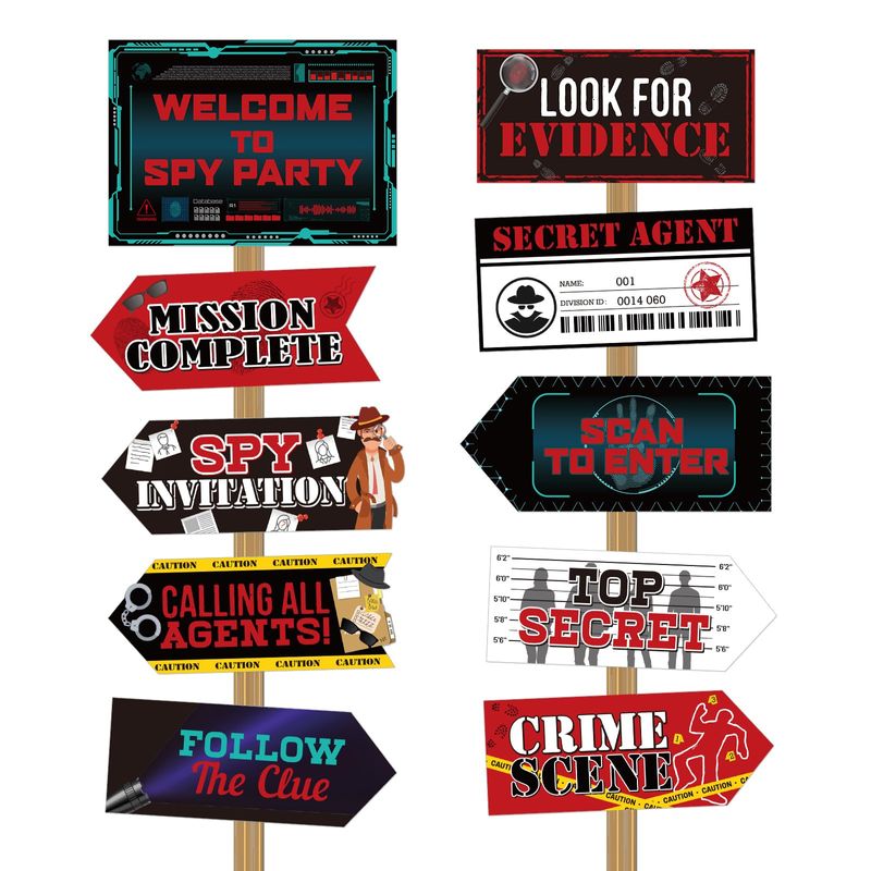 Gueevin 20 Pieces Secret Agent Secret Spy Birthday Party Decorations ...