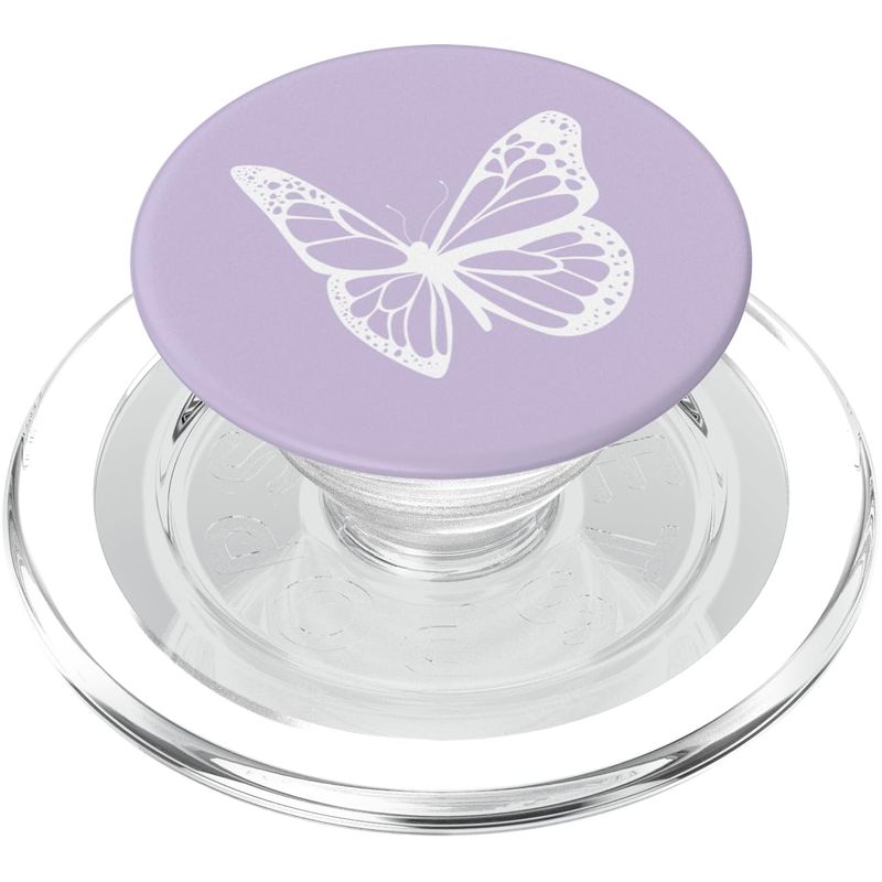 White Light Pastel Purple Butterfly PopSockets PopGrip for MagSafe ...