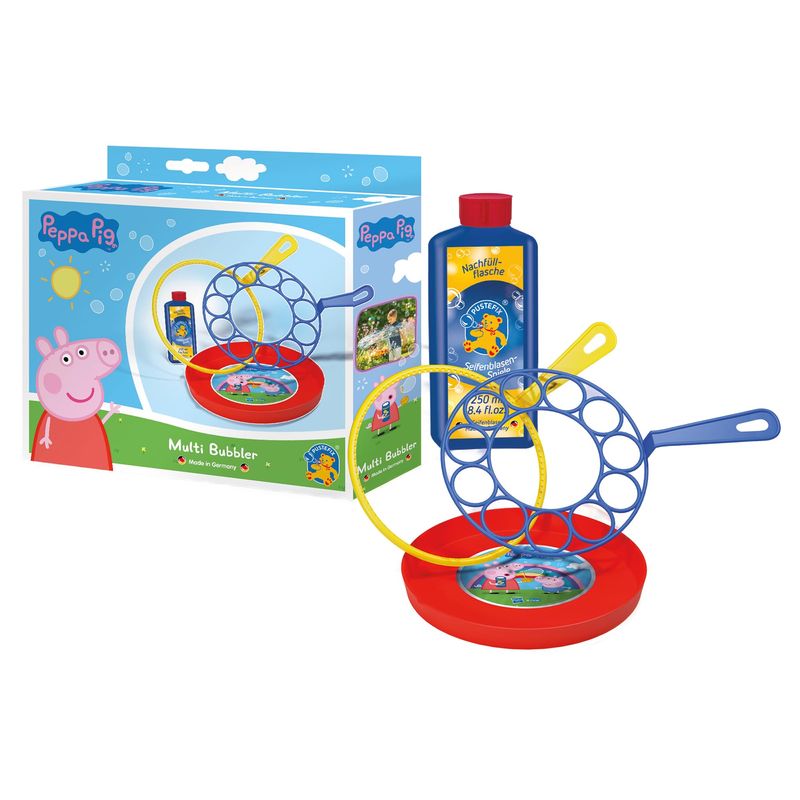 PUSTEFIX Multi-Bubbler Peppa Pig l 250 ml I Soap Bubbles Kids Set with ...