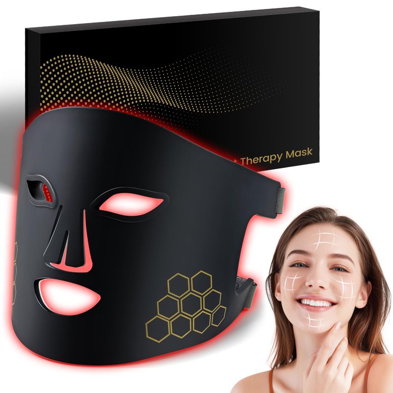 YOEYOU Red Light Therapy for Face, Infrared LED Face Mask Light Therapy ...
