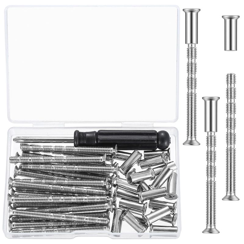 40 Pcs M5 Door Handle Fixing Screws and Sleeves(20 Screws+20 Bolts ...