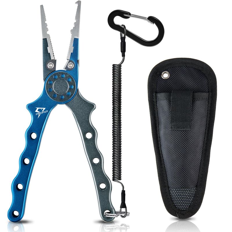 Piscifun Fishing Pliers, Saltwater Fishing Pliers with Split Ring, Fish ...