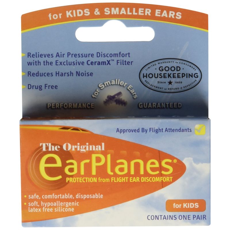 Earplanes Childrens Ear Plugs Disposable for Flight Sound Noise and Air ...