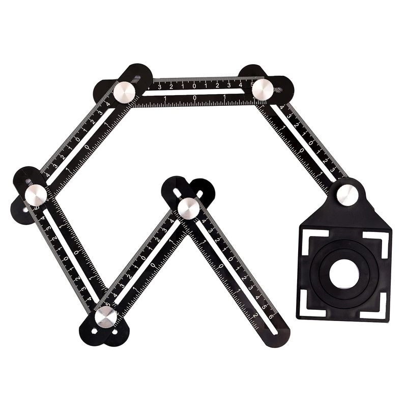 Multi Angle Measuring Ruler, Six-Sided Aluminum Alloy Template Tool ...
