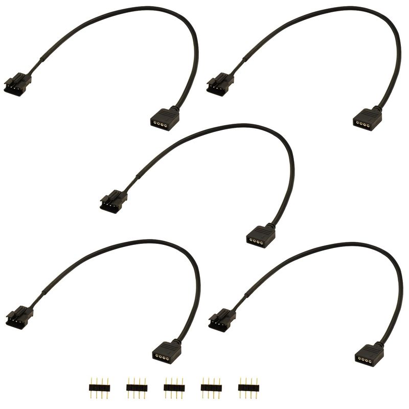 LANMINGLEL 4 Pin RGB Extension Cable 12V 4Pin Female to SM 4Pin Male RGB Extension Power Cable ...