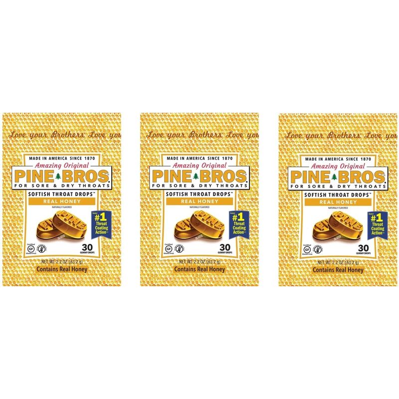 Pine Bros Throat Drop Bag Honey Lozenges 30ct each *Three Pack* - Online Marketplace - EveryMarket
