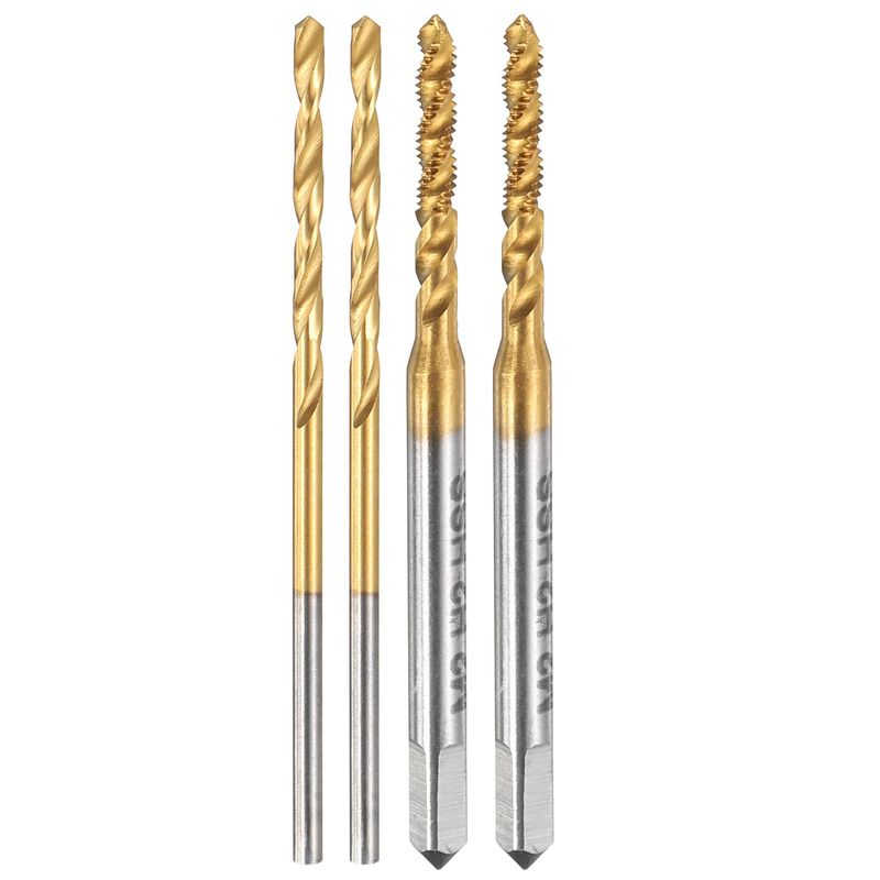 sourcing map Tap and Drill Bit Set, 2pcs M2 x 0.4 Metric Spiral Flute ...
