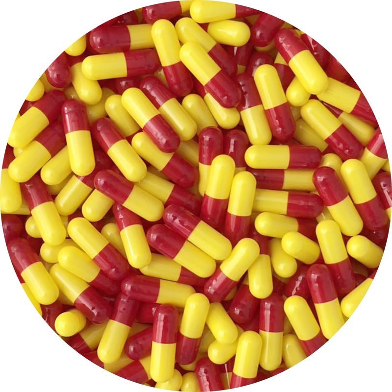 Pure Capsules® Size 1 Empty Capsule red/yellow-Size 1 Red Yellow Empty ...