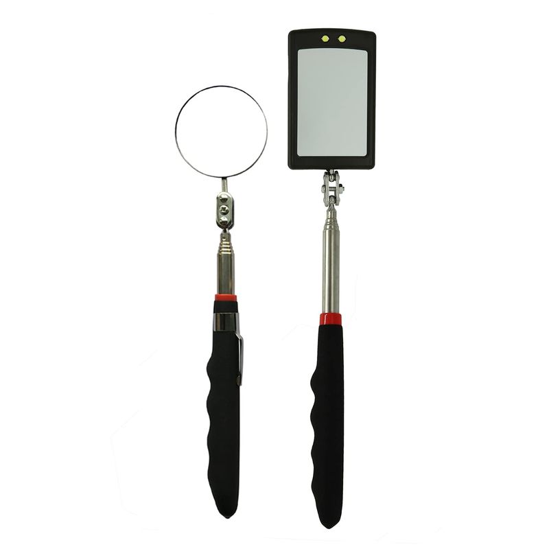 LuoTaoPei Telescopic Inspection Mirror Kit with Light - Rectangular ...