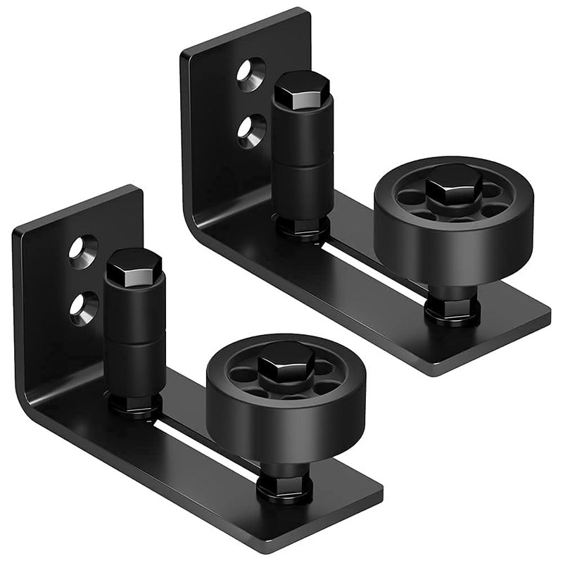 SKYSEN 2 Pack Barn Door Floor Guide Wall Mount Stay Roller,8 Setup ...