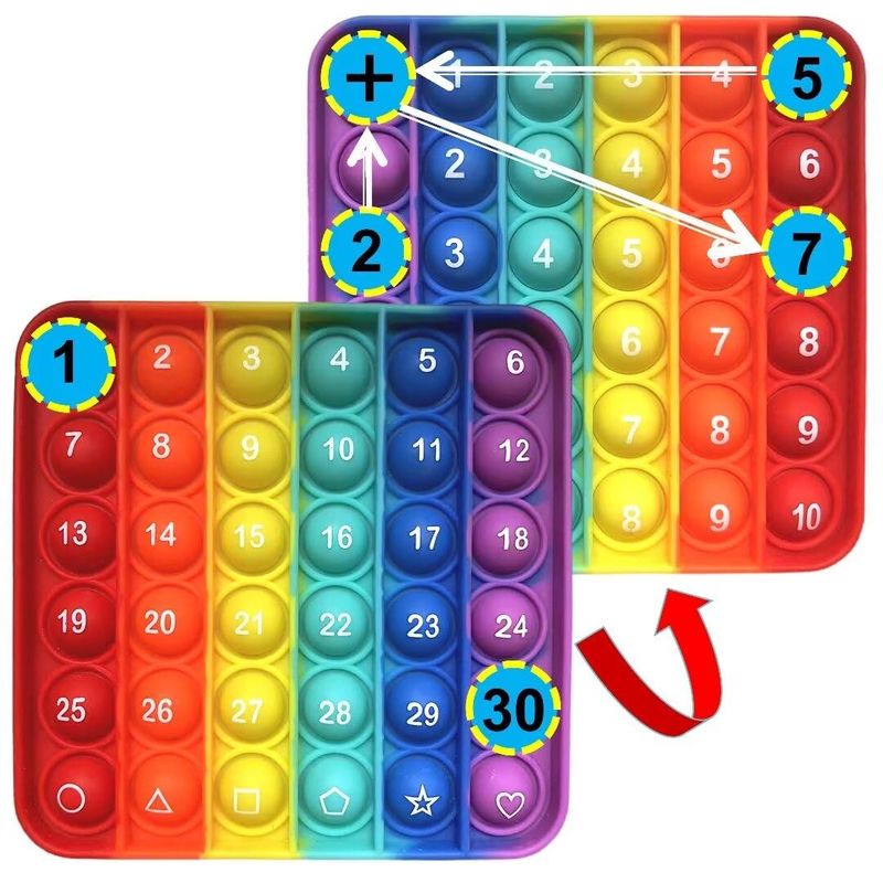 Number Counting Poppers, Sensory Bubble Popping Fidgety Board, Math ...