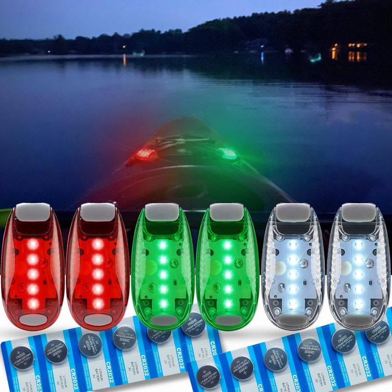 6pcs Navigation Lights for Boats Kayak, LED Safety Light, 3 Types ...