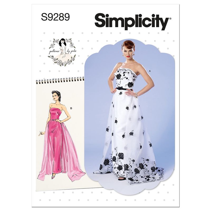 Simplicity SS9289E5 Women's Strapless Dress, Belt, and Train Sewing ...