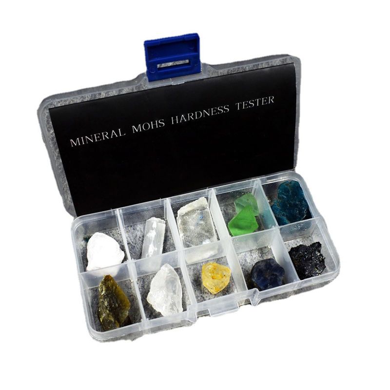 Mohs Hardness kit, Including 10 Rock and Mineral specimens, Great for Geology Classrooms & Basic ...