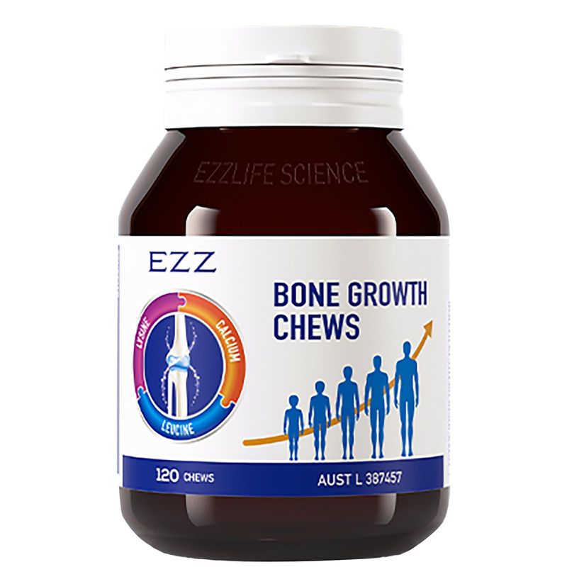 EZZ Bone Growth Chews, Supports Healthy Bones & Muscles, Lysine Zinc, Glycine, Oligofructose ...