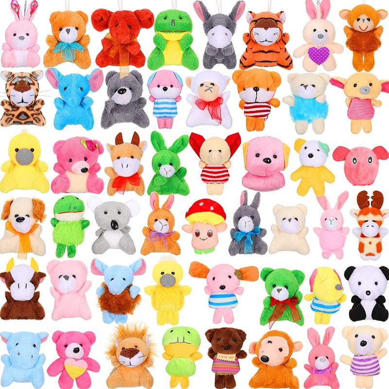 Skylety 50 Pcs Mini Stuffed Animals Set Cute Safari Plush Animal Toys ...