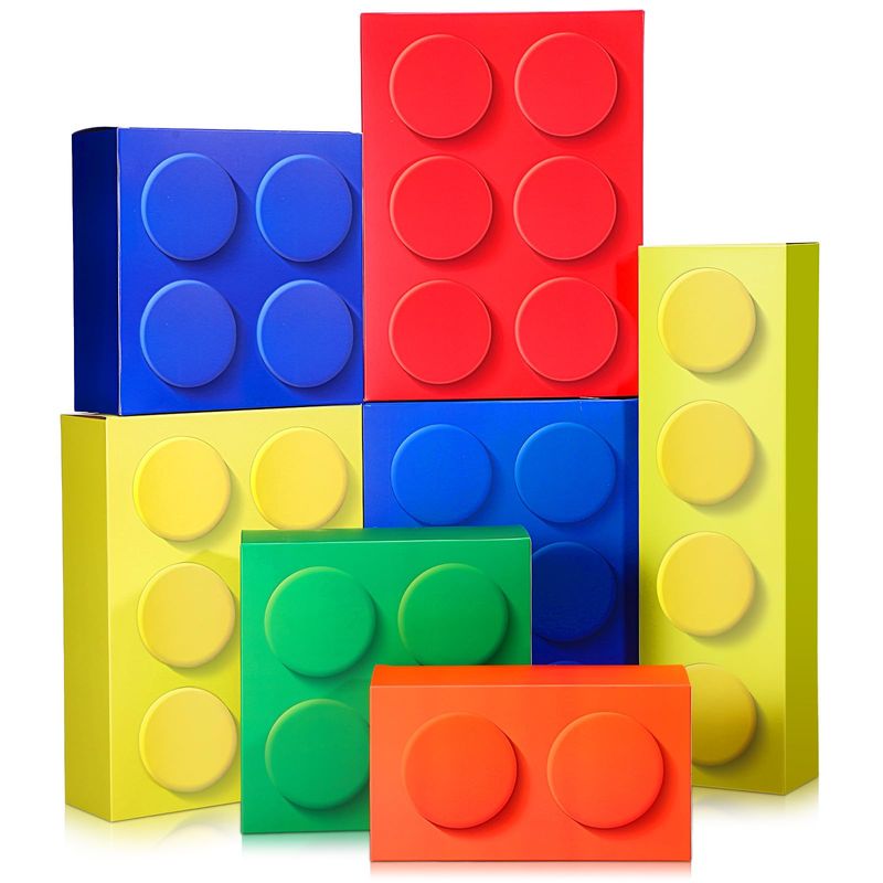 Zhanmai 7 Pieces Building Blocks Party Boxes in 4 Size Paper Building ...