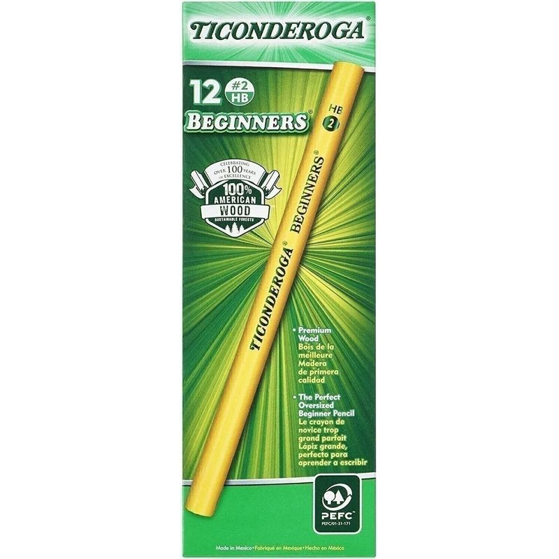 Ticonderoga Beginner Pencils, Wood-Cased #2 HB Soft, With Eraser ...