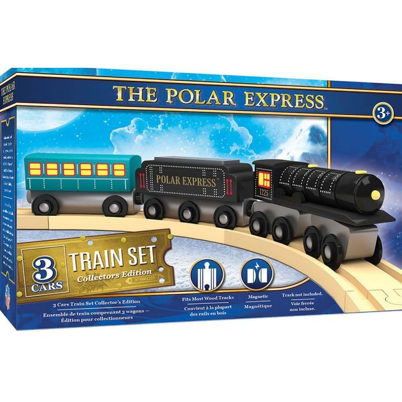 THE POLAR EXPRESS Wooden 3 Car Train Set Collector's Edition NEW ...