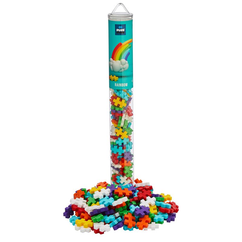 Plus-Plus 9604265 Ingenious Construction Toy, Rainbow, Creative Building Blocks Tube, 100 Pieces ...