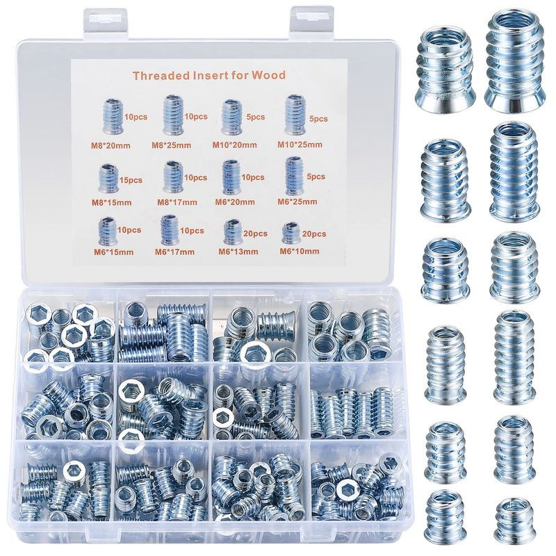 130 Pcs M6 M8 M10 Threaded Insert Nuts, Screw-in Nuts, Threaded Inserts ...