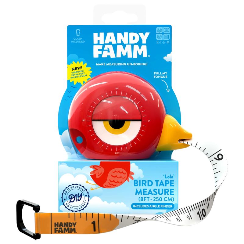 Handy Famm 8Ft Animal-Shaped Kids Tape Measure, Level & Protractor ...