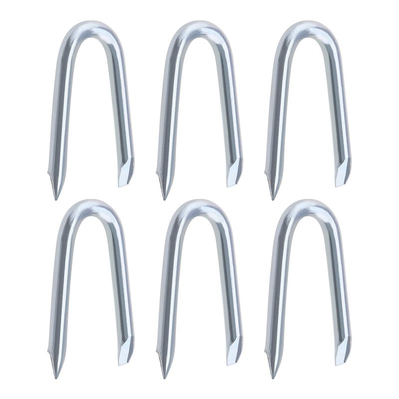 VGOL 200Pcs U-shaped Fence Nails Galvanised Netting Staple U Nail U ...