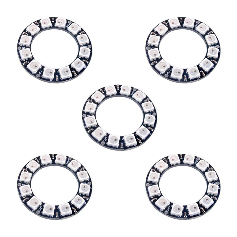 DIYmall 5個 12 X WS2812B RGB LEDリング 12ビット WS2812 5050 ランプライト ドライバー内蔵 フル ... DIYmall 5個 12 X WS2812B RGB LEDリング 12ビット WS2812 5050 ランプライト ドライバー内蔵 フル ...