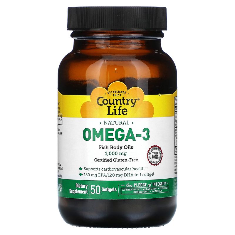 Natural Omega-3, 1,000 mg, 50 Softgels - Online Marketplace - EveryMarket