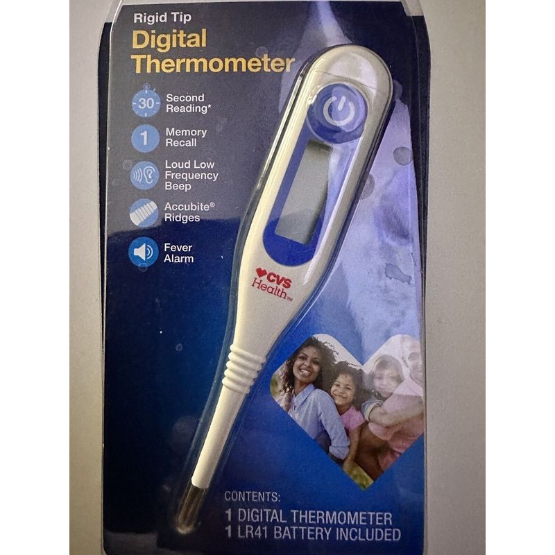 CVS Health Rigid Tip Digital Display Thermometer 30 Second Alarm-Free ...