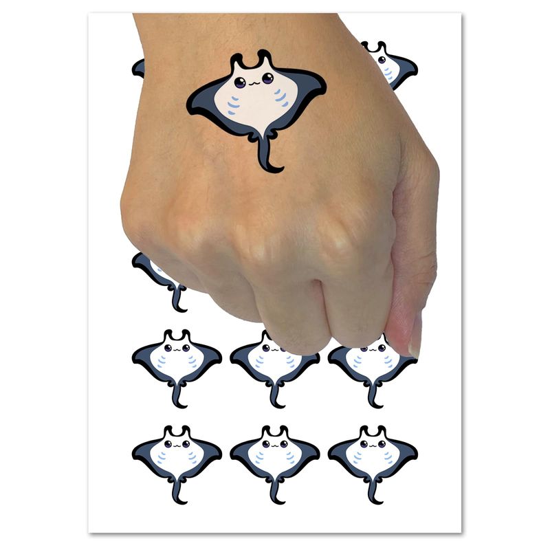 Sweet Kawaii Chibi Manta Ray Temporary Tattoo Water Resistant Fake Body ...