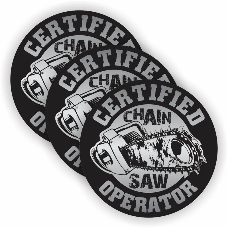 3pcs Chainsaw Operator Funny Hard Hat Stickers Helmet Decals Chain Saw ...