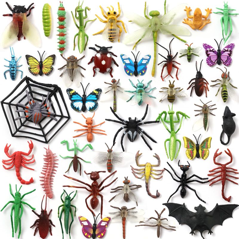 DOITEM Insect Bug Toy Figures for Kids, 45Pack Realistic Insects Toy ...