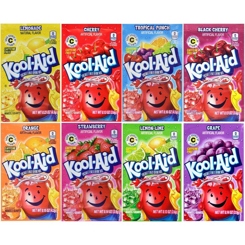 Kool Aid Lemonade Unsweetened Soft Drink Mix 0.23 OZ (pack of 48 ...