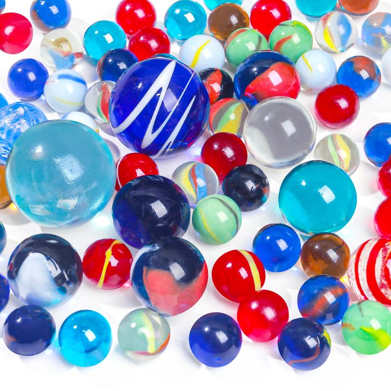 Shindel 85PCS Glass Marbles Bulk, Colored Glass Marbles for Kids Planet ...