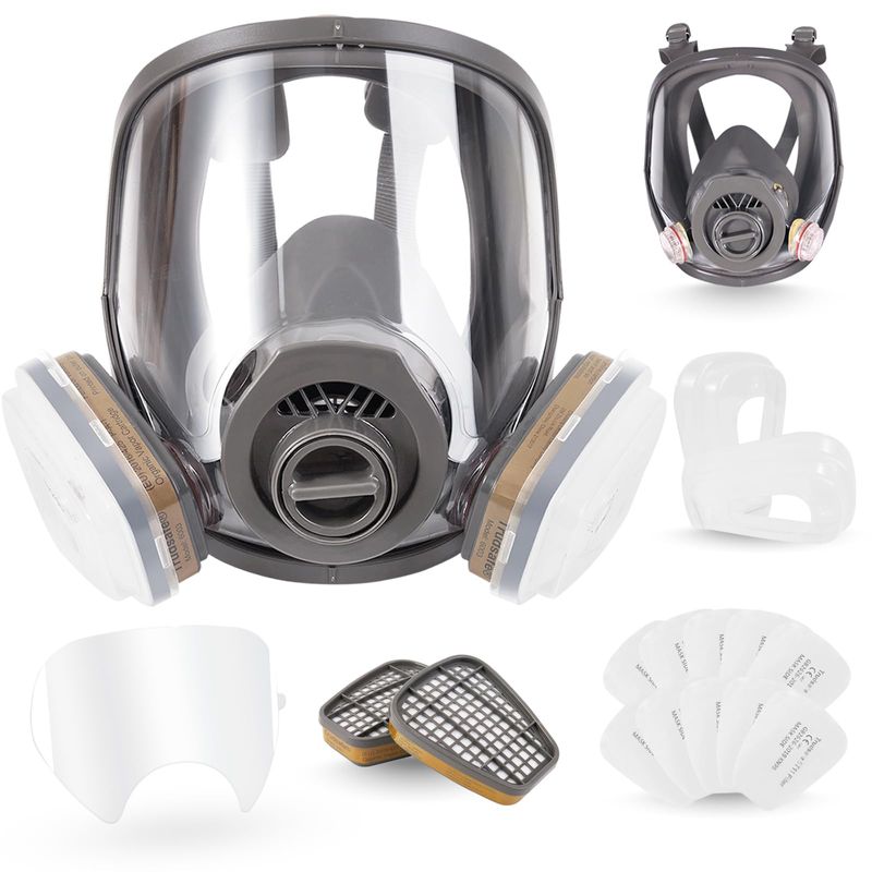 Trudsafe 25 in 1 Full Face Respirator Mask for Paint Sparying, Organic ...