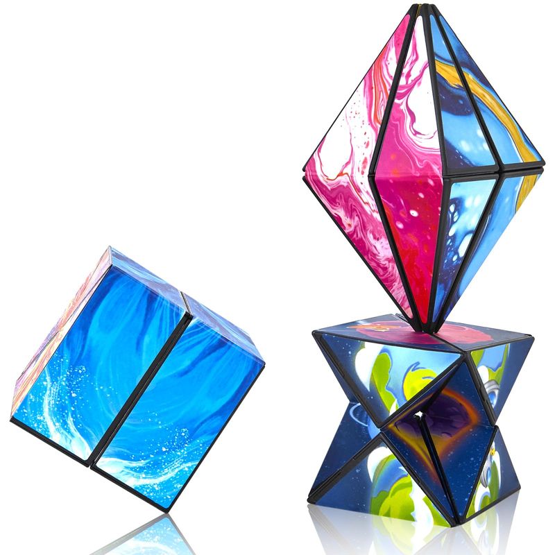 ROXENDA 3 Packs Infinity Cube Magic Star Shape Shifting Set, 2 in 1 3D ...